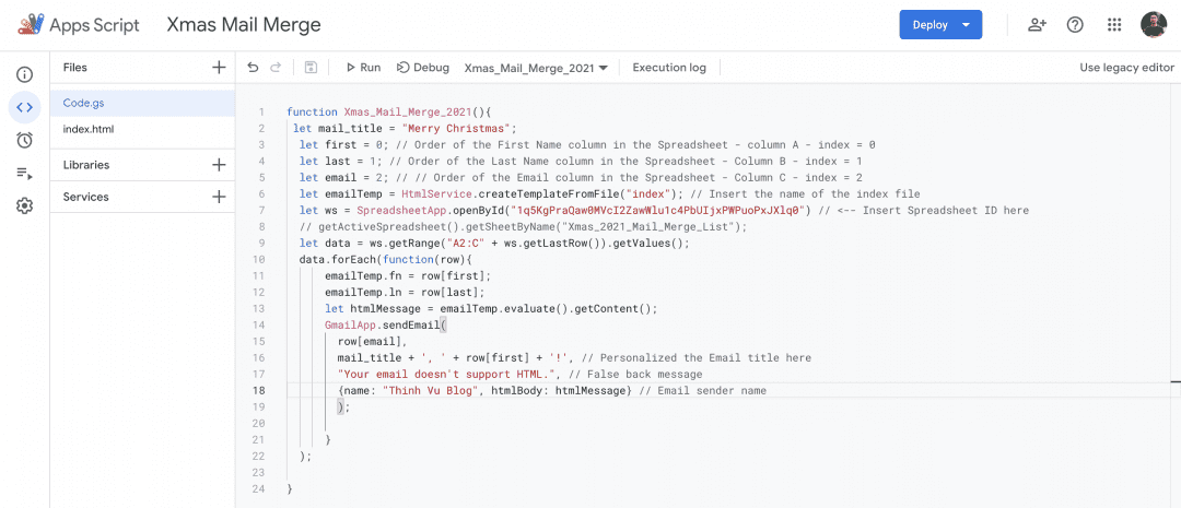 Tự "code" ứng dụng Mail Merge Gmail đơn giản trong 15 phút với Google ...